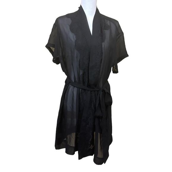 Soma | Intimates & Sleepwear | Soma Black Sheer Short Wrap Robe ...
